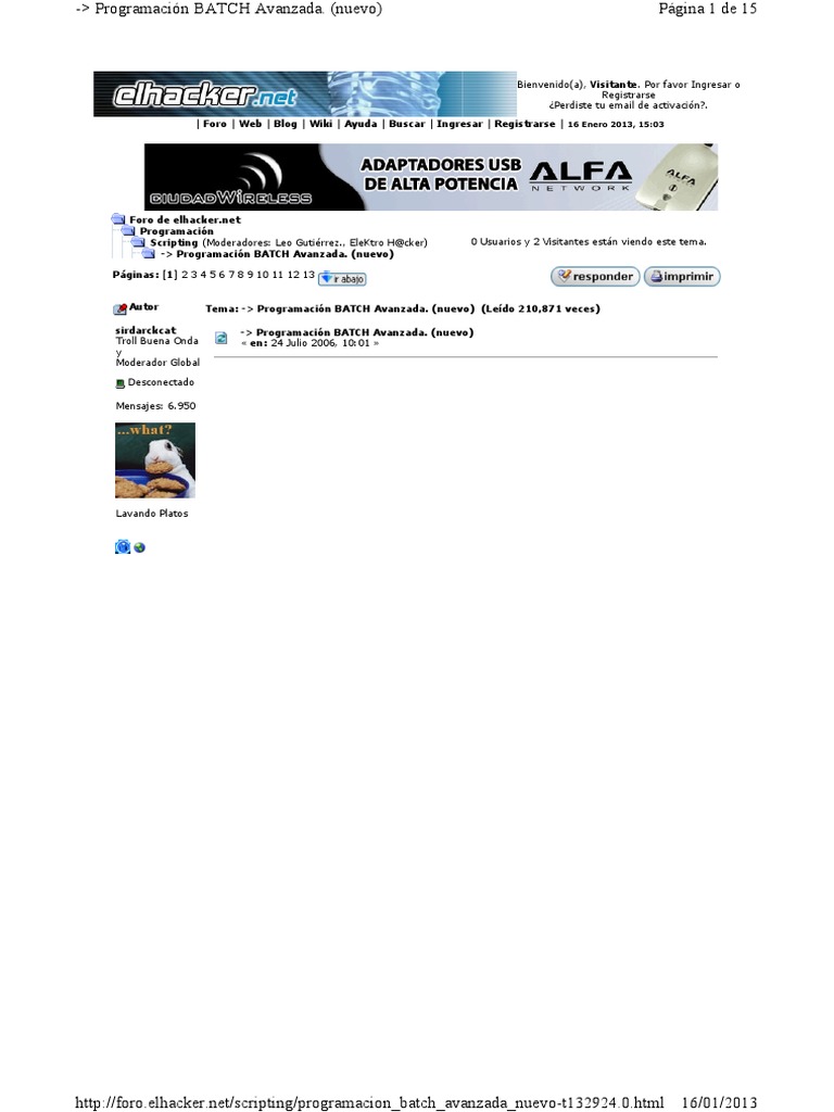 Programacion Batch Avanzada | PDF | Archivo de computadora | ciberespacio