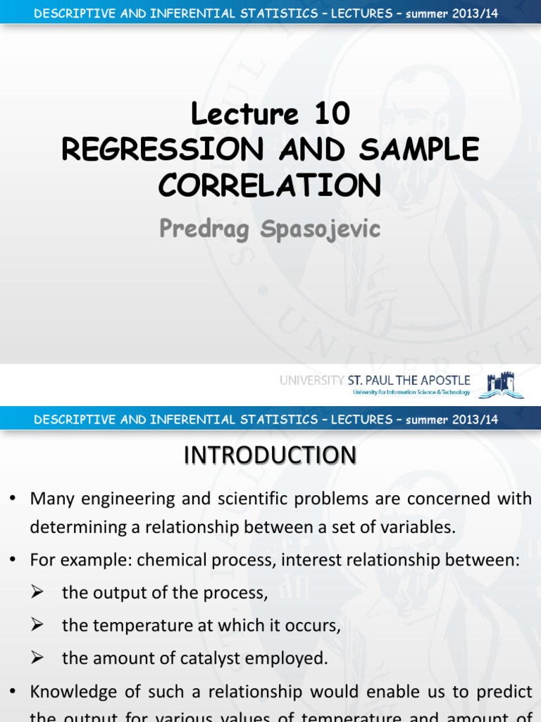 Regression and Sample Correlation | PDF | Coefficient Of Determination ...