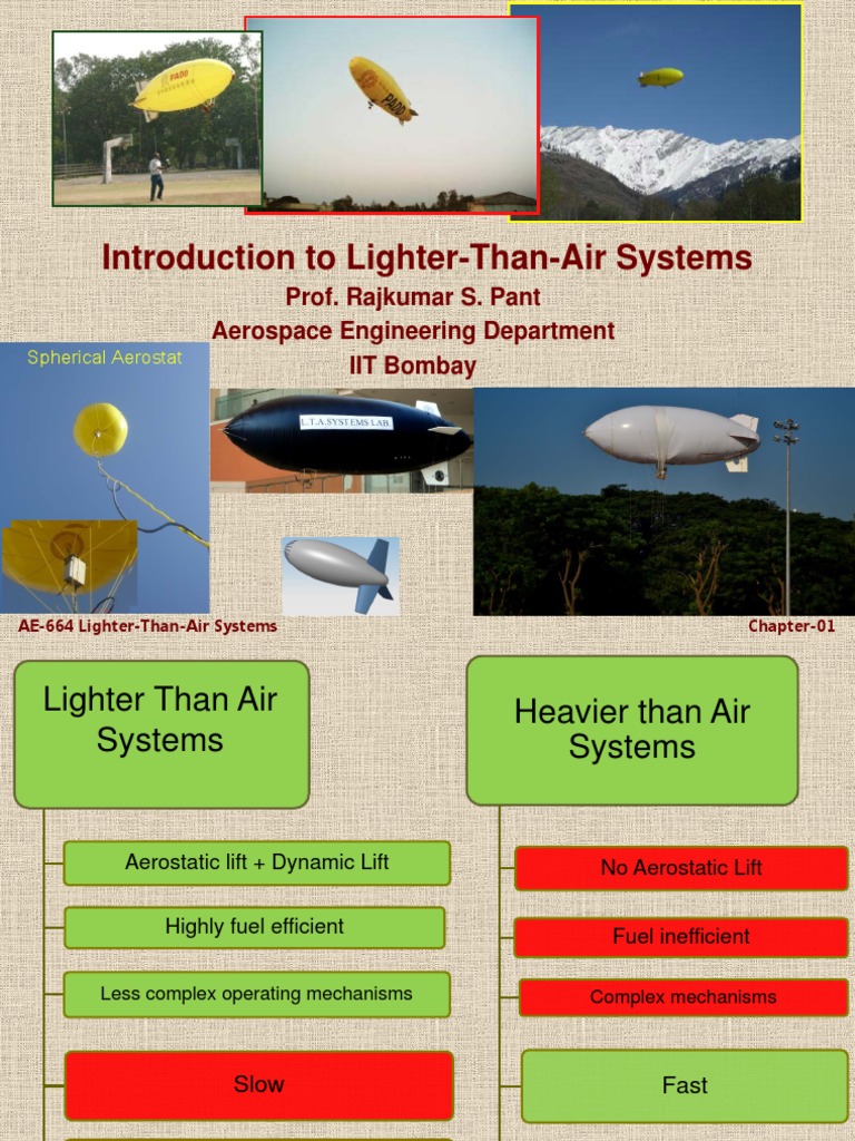 Introduction To Lighter-Than-Air Systems: Prof. Rajkumar S. Pant ...