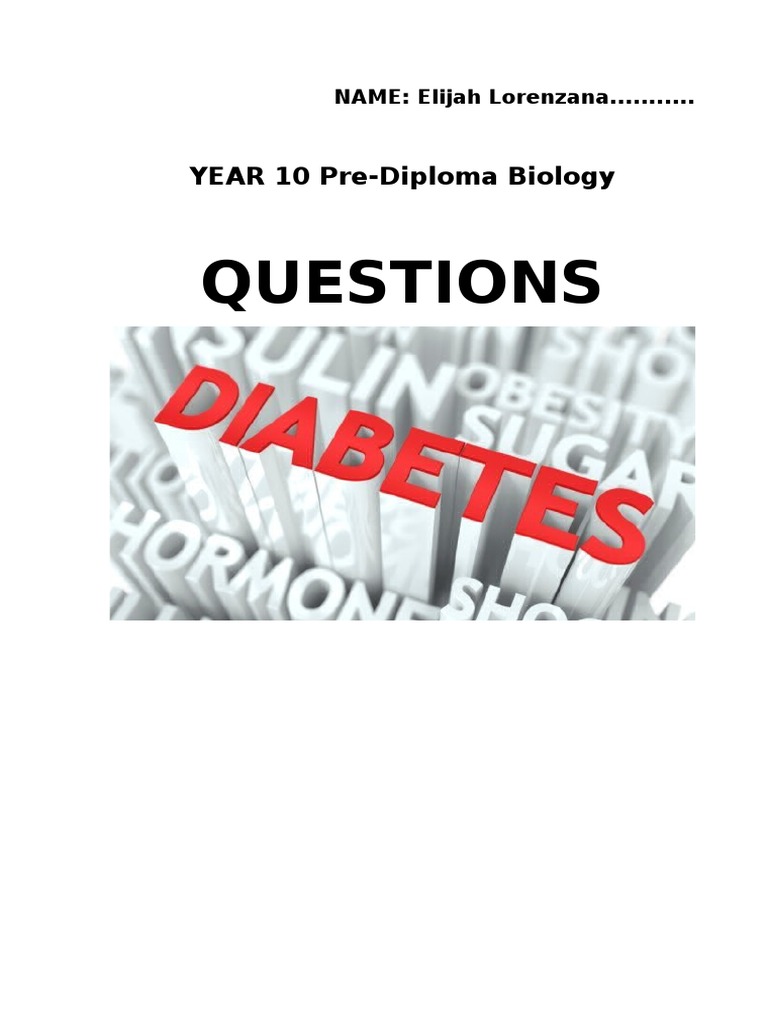 Diabetes Questions | PDF | Diabetes Mellitus | Diabetes Mellitus Type 2
