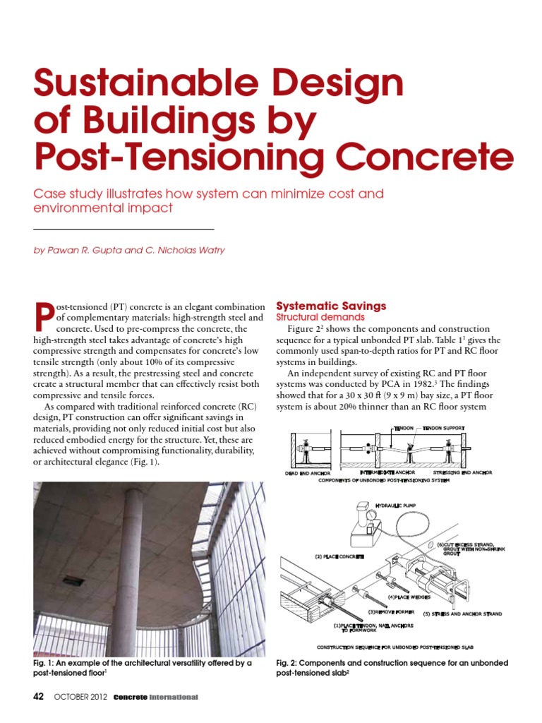 Post Tensioning Concrete | PDF | Prestressed Concrete | Structural Steel