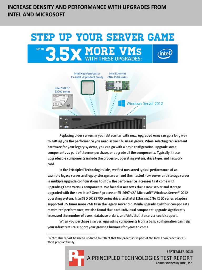 Data Center Upgrades Intel Microsoft Paper | PDF | Hyper V | Solid State Drive