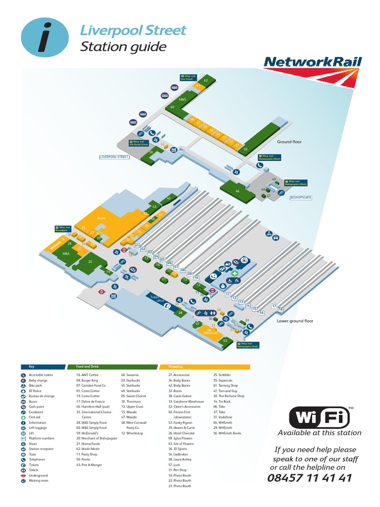 Liverpool Street Station Map | PDF | Retail Companies | Food And Drink