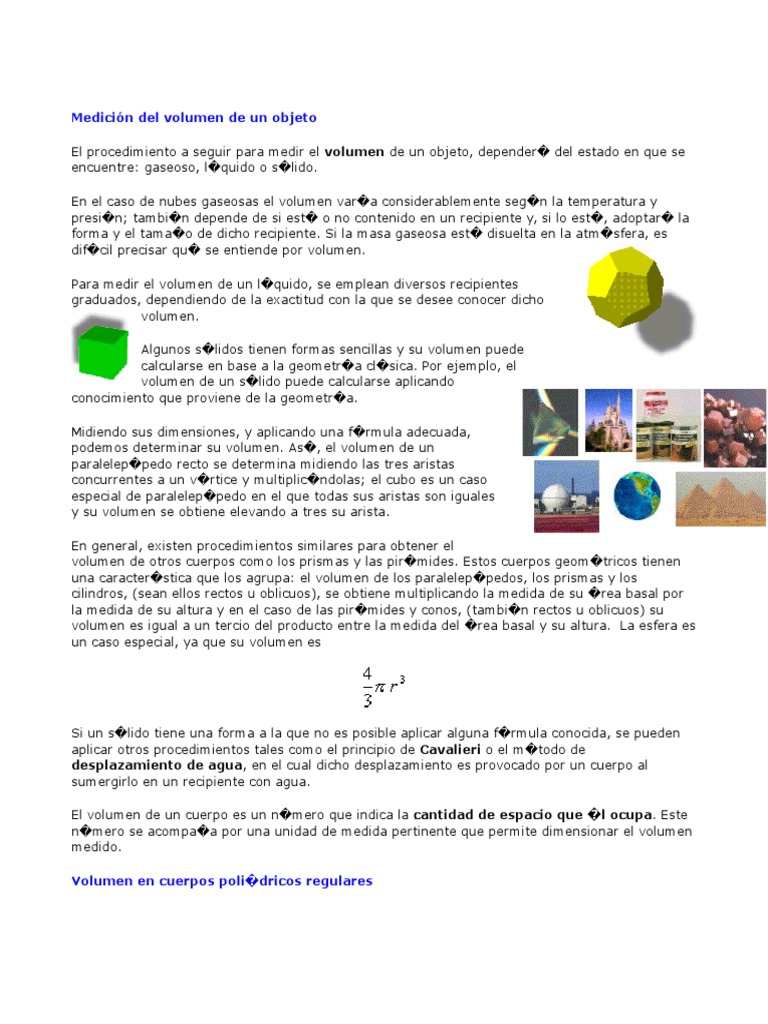 Medición Del Volumen de Un Objeto | Descargar gratis PDF | Engranaje ...