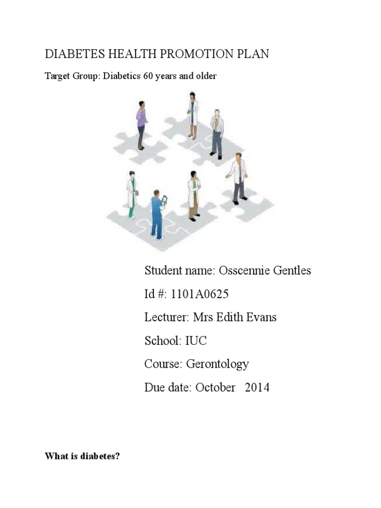 Diabetes Health Promtion Plan | PDF | Diabetes Mellitus | Diabetes ...