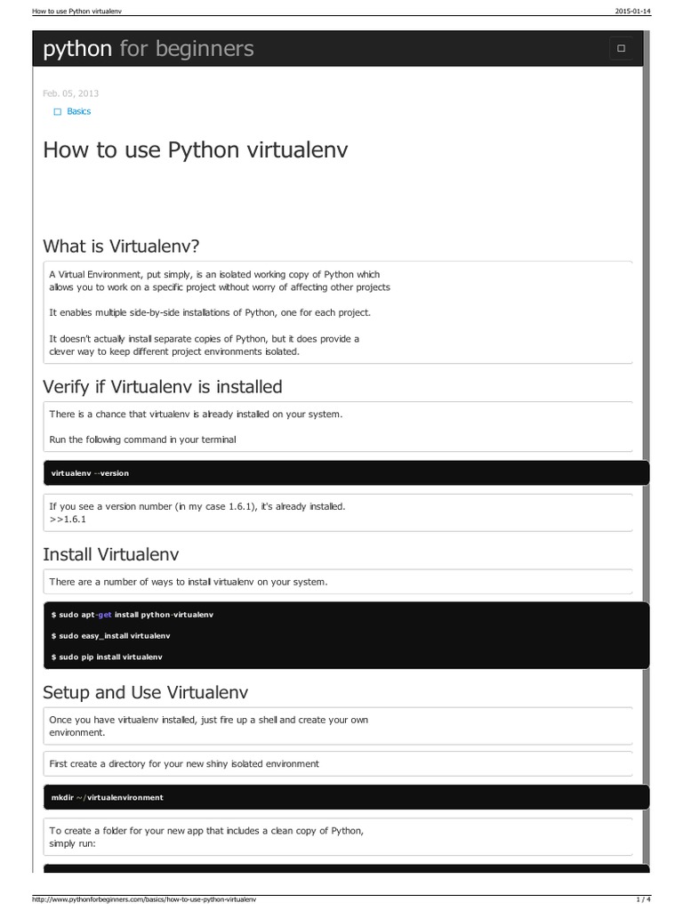 How To Use Python Virtualenv Pdf Python Programming Language Computer File 4848