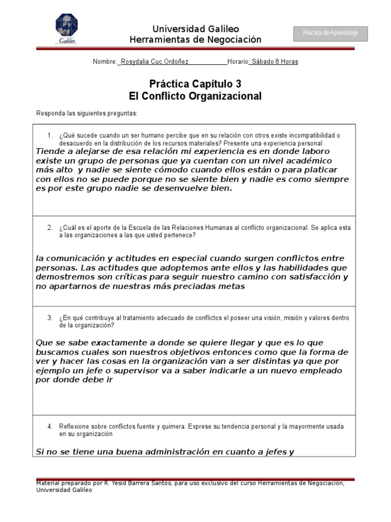 Practica Cap 3 - El Conflicto | PDF | Negociación | Conflicto (proceso)