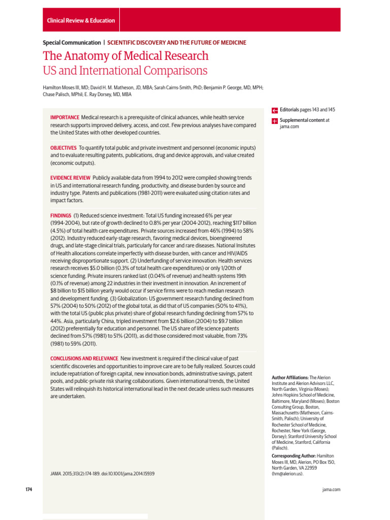 The Anatomy of Medical Research | PDF | National Institutes Of Health ...