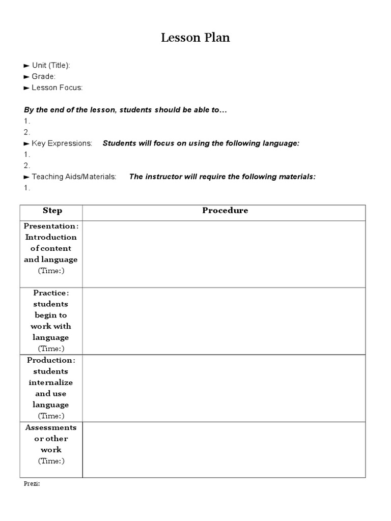 Korean Public School EPIK Lesson Plan | PDF