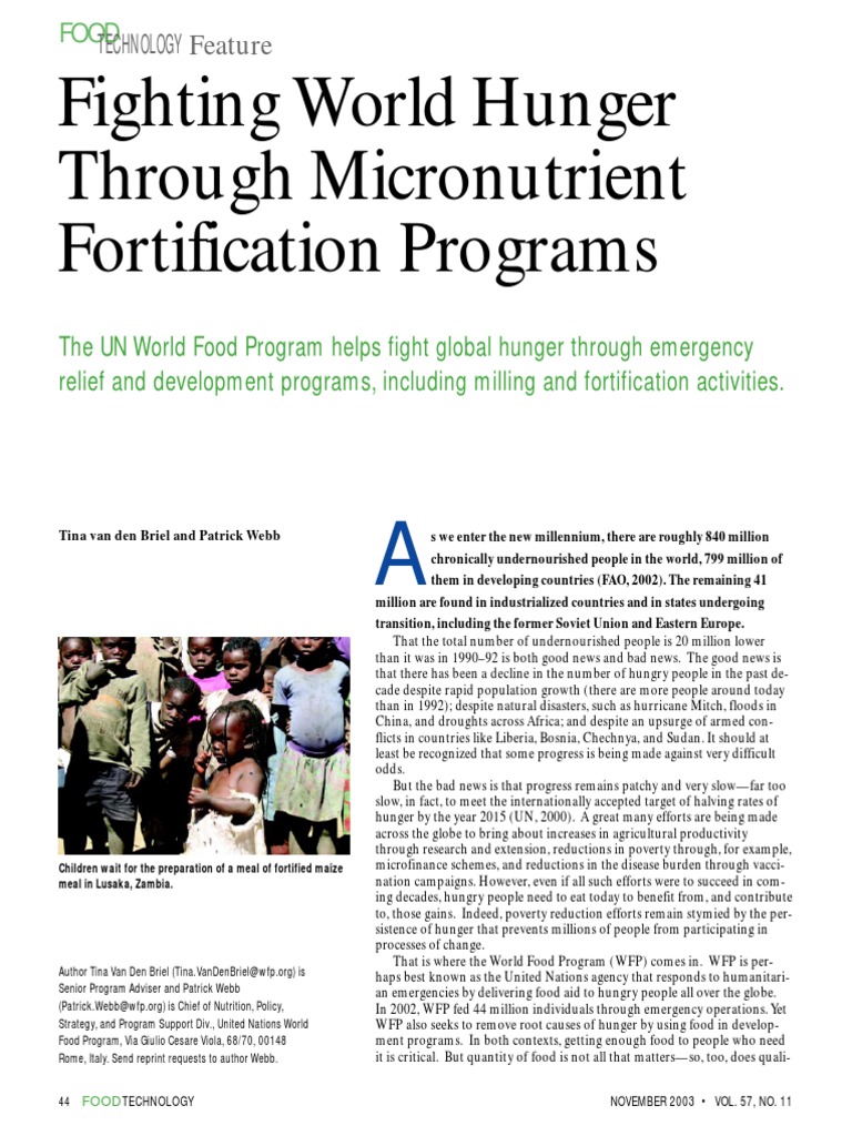 Fighting World Hunger | PDF | Micronutrient | World Food Programme