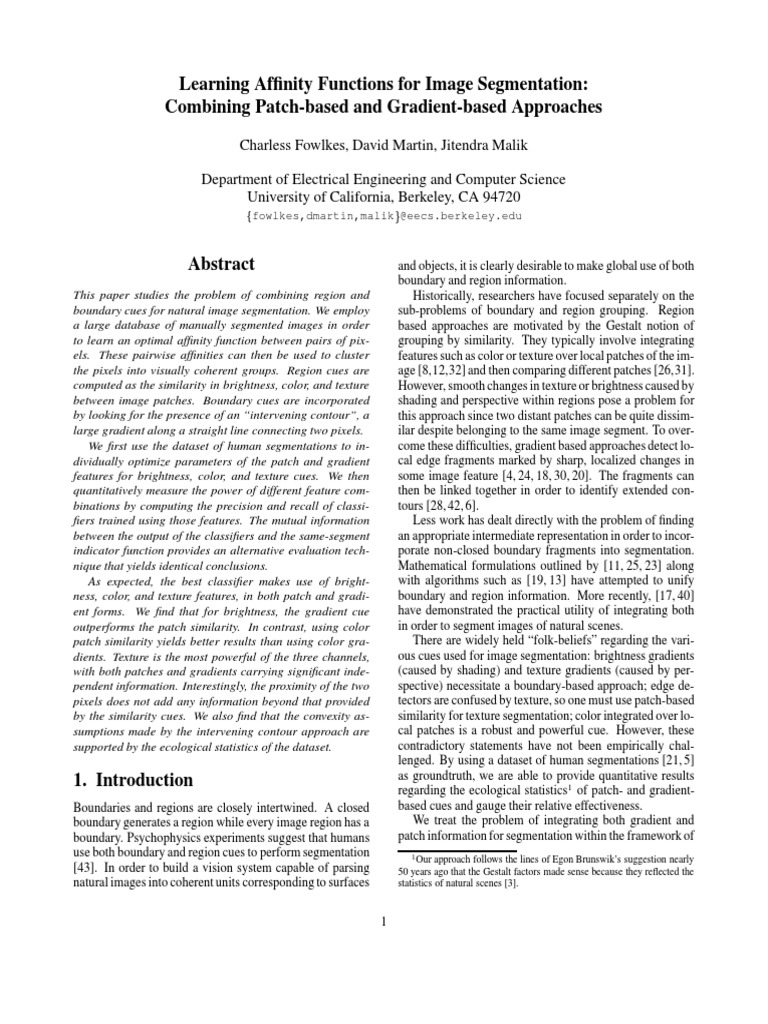 fmm-cvpr03 PDF | PDF | Image Segmentation | Applied Mathematics