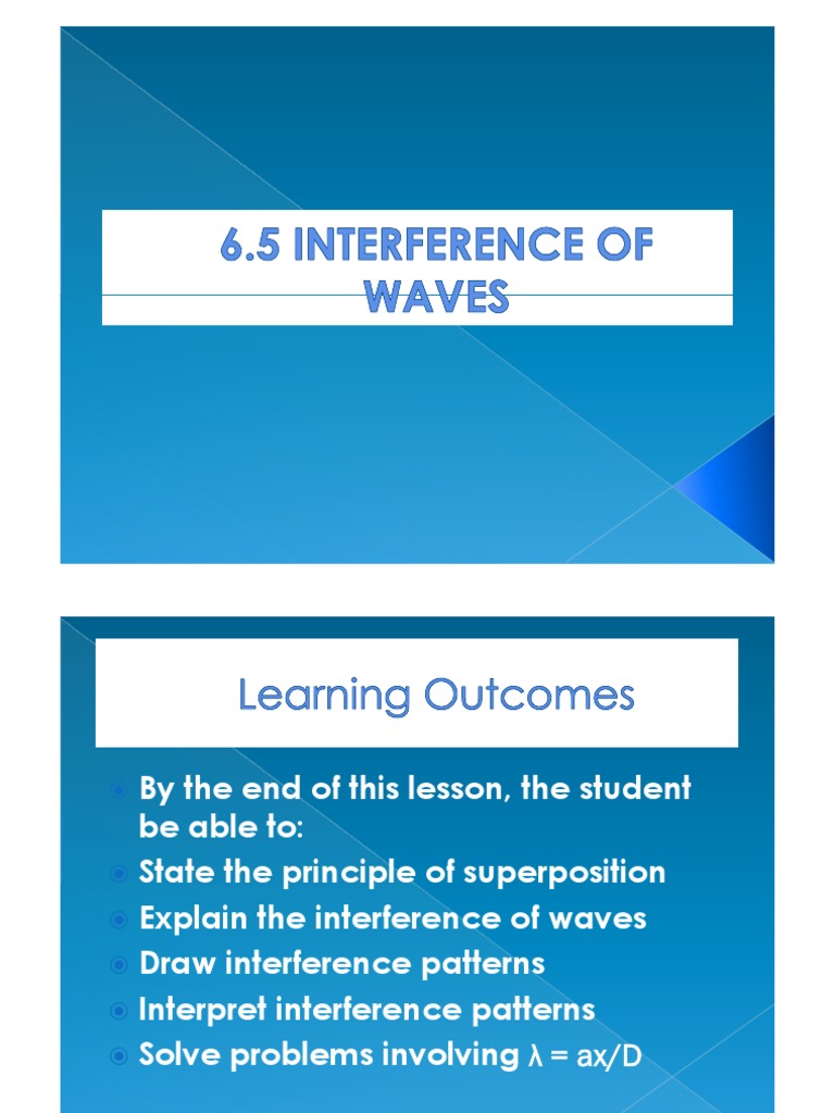 6.5 Interence of Waves | PDF | Waves | Wavelength