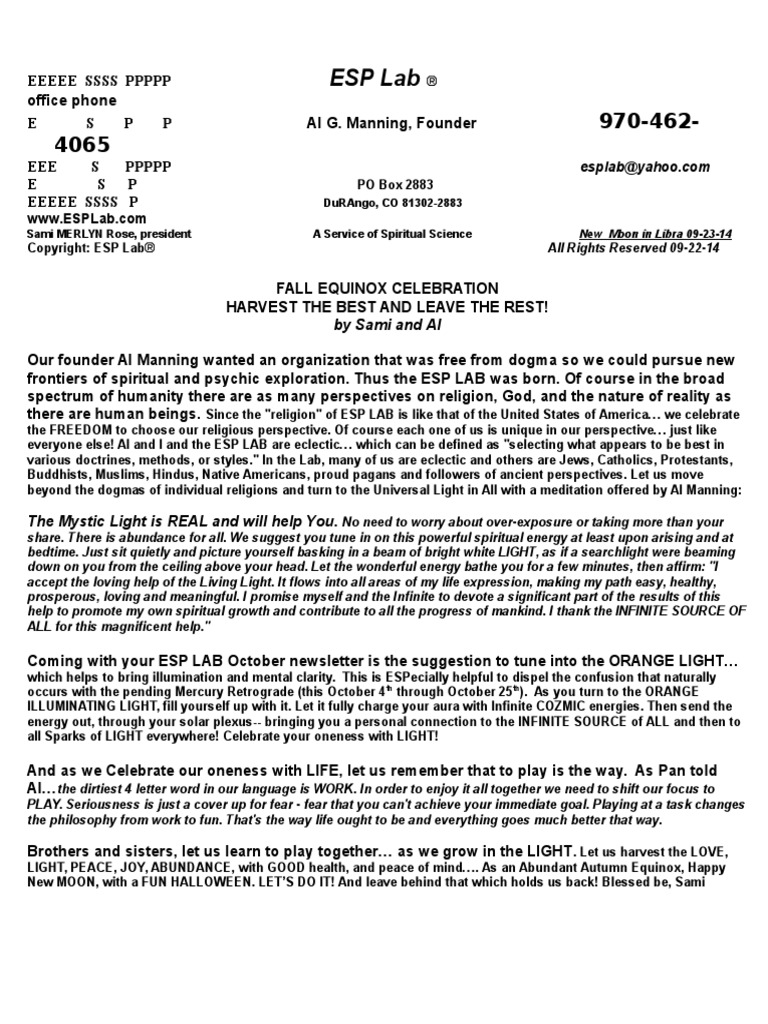 Esp Lab: by Sami and Al | PDF | Spirituality | Religious Faiths