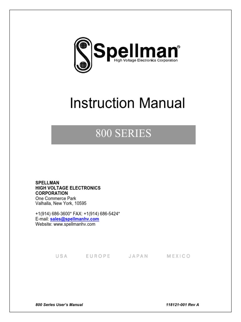 Instruction Manual: 800 Series | PDF | Power Inverter | Amplifier