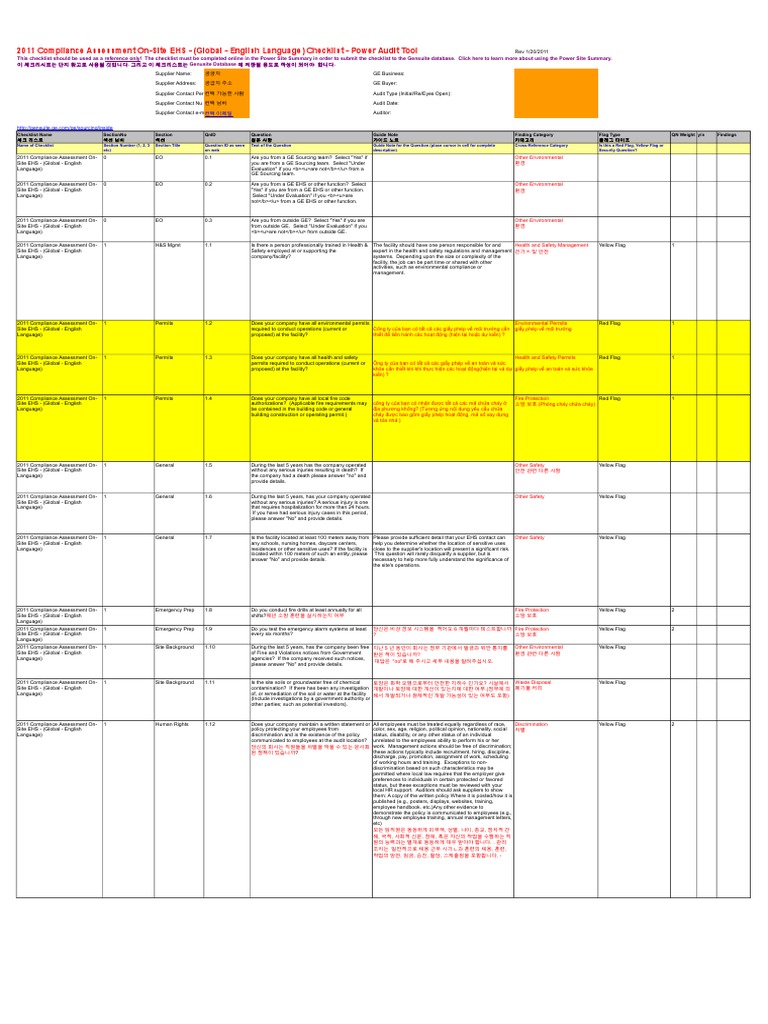 EHS Audit Report | PDF | Occupational Safety And Health | Occupational ...