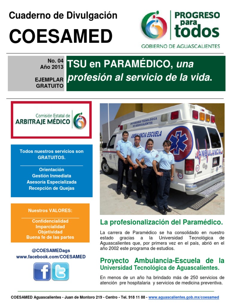 TSU en Paramédico: Formación en Aguascalientes | PDF | Paramédico ...