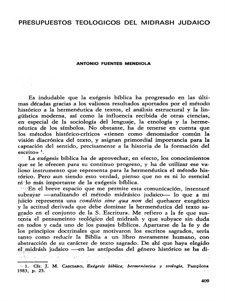Presupuestos del Midrash Judaico | PDF | Hermenéutica Bíblica ...