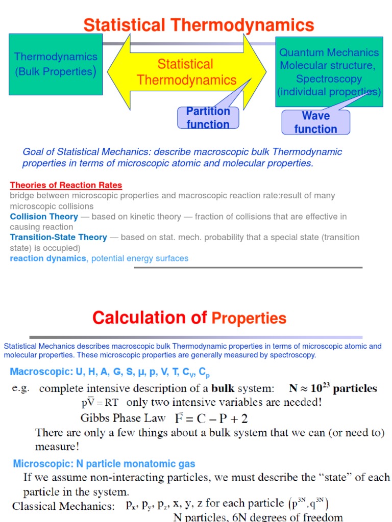 Statistical Thermodynamics | PDF | Statistical Mechanics | Applied ...