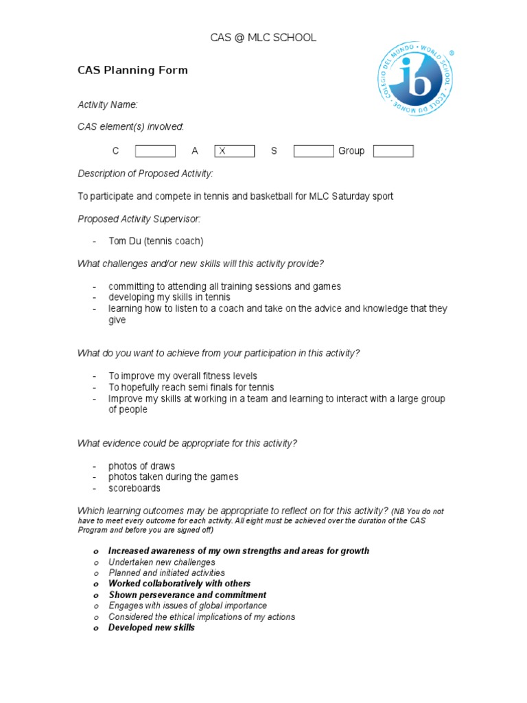 CAS Sports Participation Plan | PDF