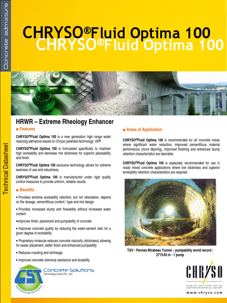Specifications - Optima 100 | PDF | Concrete | Materials