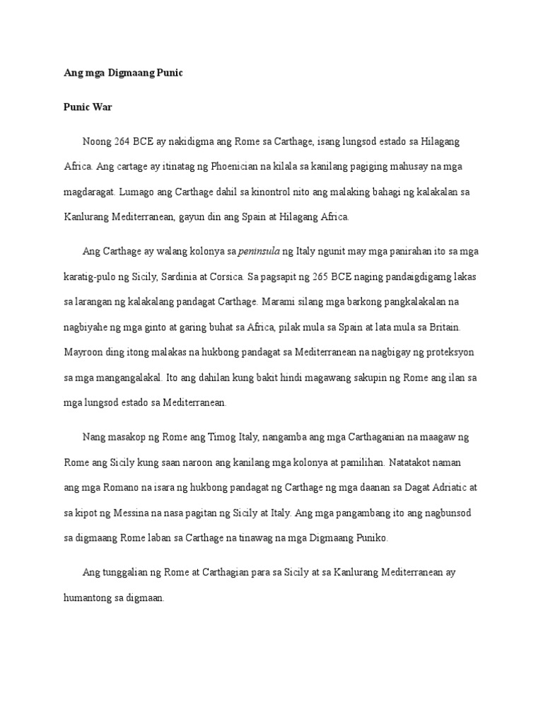 Ang Mga Digmaang Punic | PDF