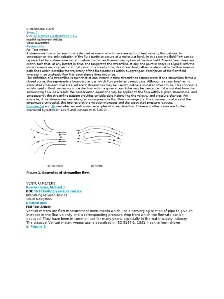 Streamline Flow: Laminar Flow and Streamlines | PDF | Reynolds Number ...