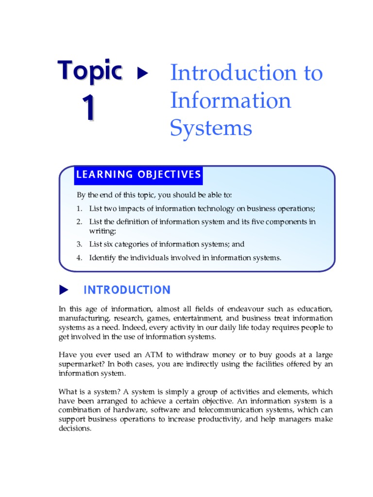 Introduction To Information Systems | PDF | Computer Hardware | Information System