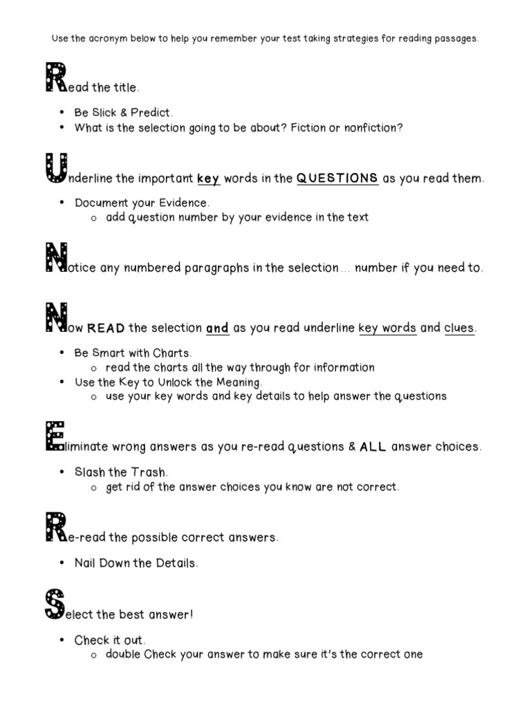 Test-Taking Strategies for Reading | PDF | Self-Improvement