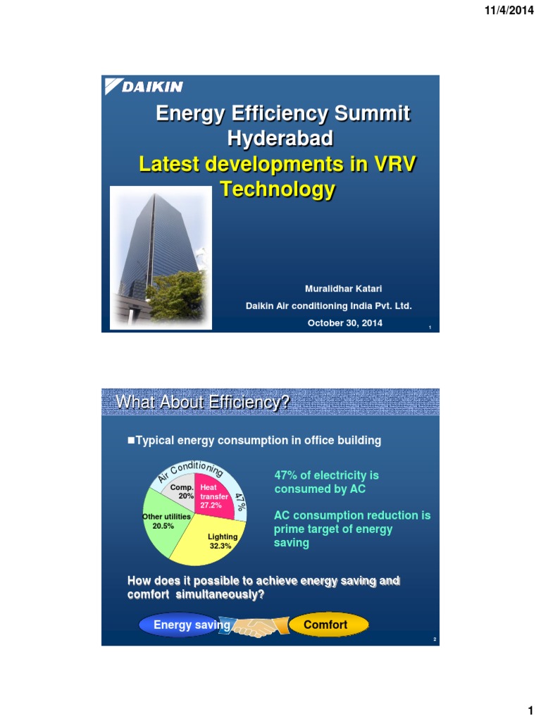 Daikin Presentation - VRV Technology | PDF | Air Conditioning | Hvac