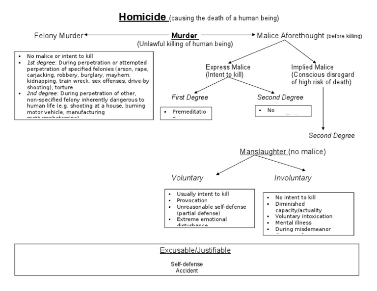1L Criminal Law Homicide Tree