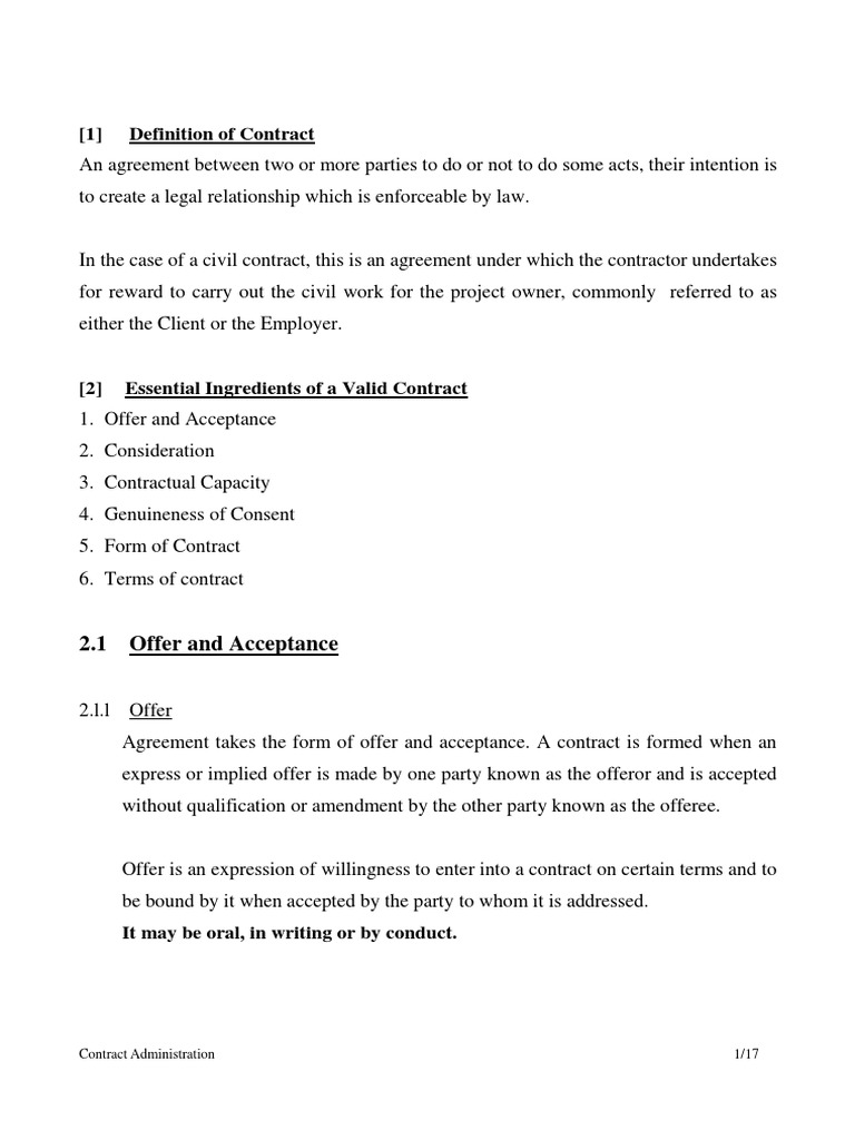 Contract Basics for Professionals | PDF | Offer And Acceptance ...
