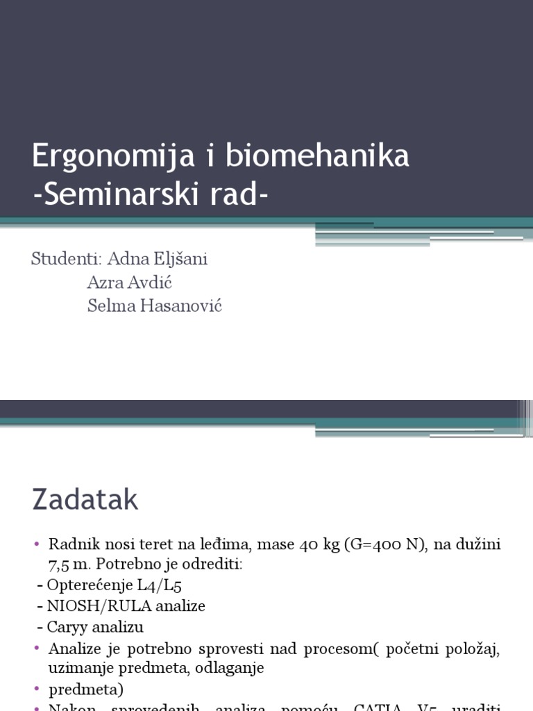 Ergonomija I Biomehanika | PDF