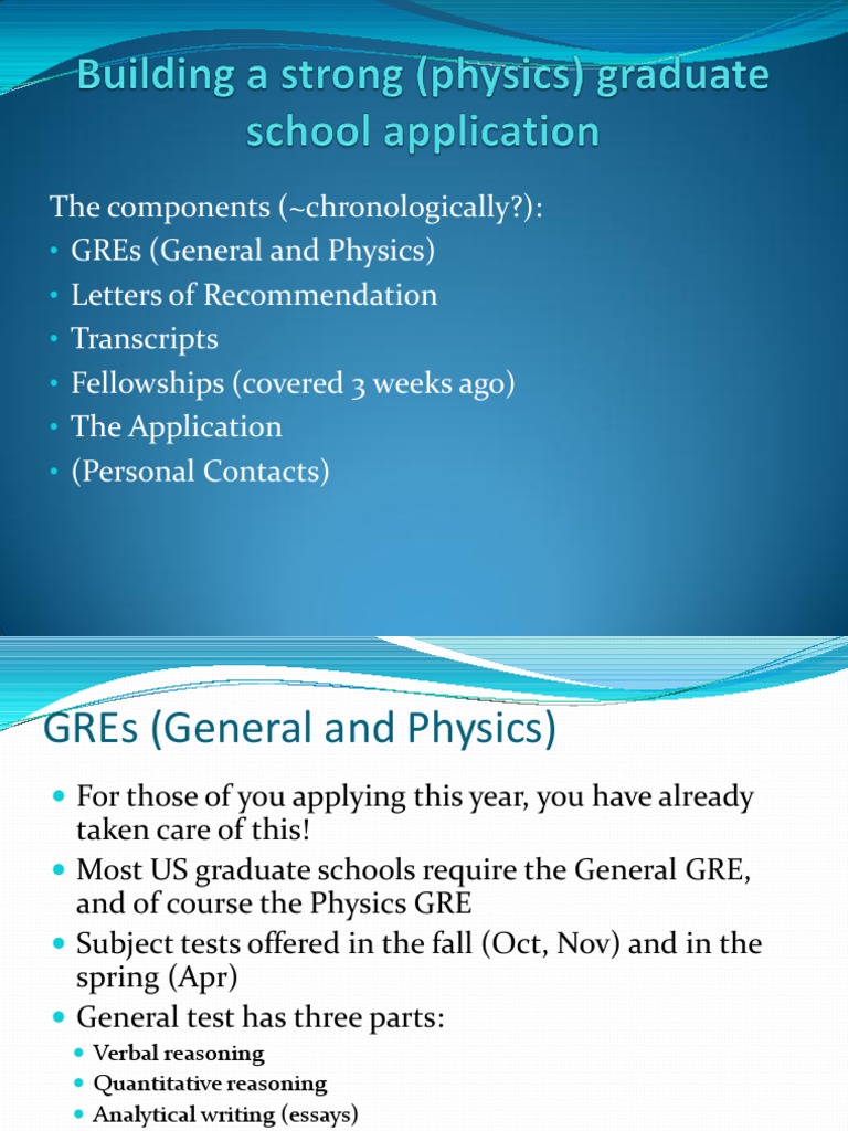Grad School Applications | PDF | Graduate Record Examinations ...