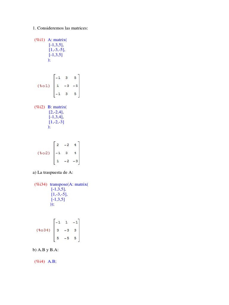 Ejercicios Resueltos de Matrices | PDF