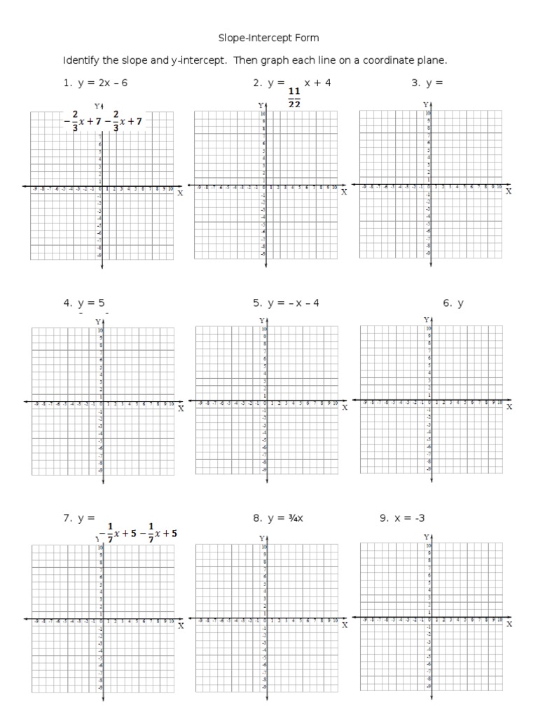 Slope-Intercept Form With Graphs W Hoy Vux | PDF | Teaching Methods ...