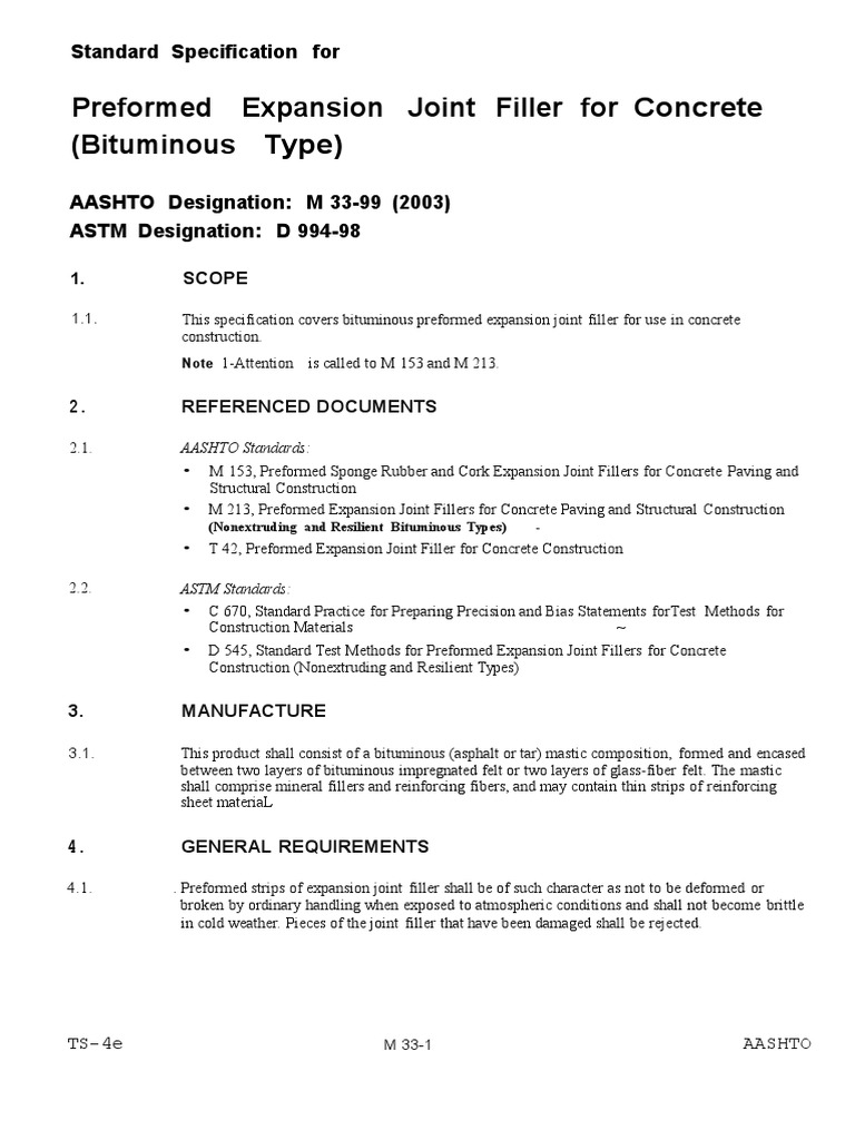 Aashto M-33-99 | PDF | Road Surface | Accuracy And Precision