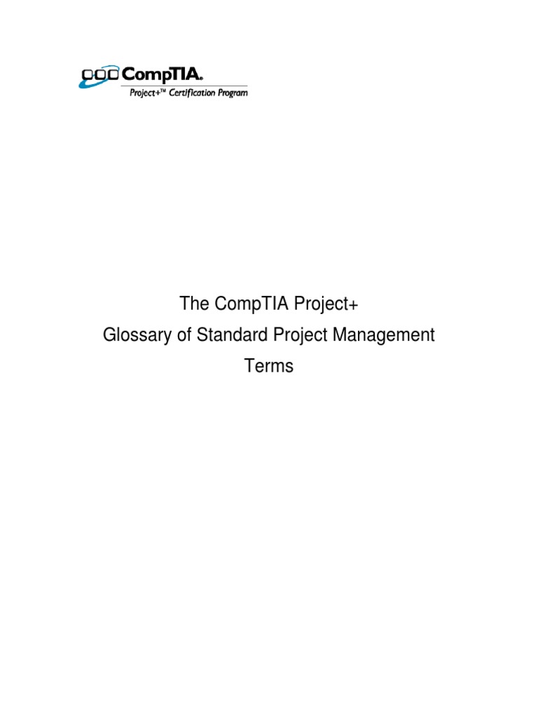 Project+ Glossary | PDF | Project Management | Risk