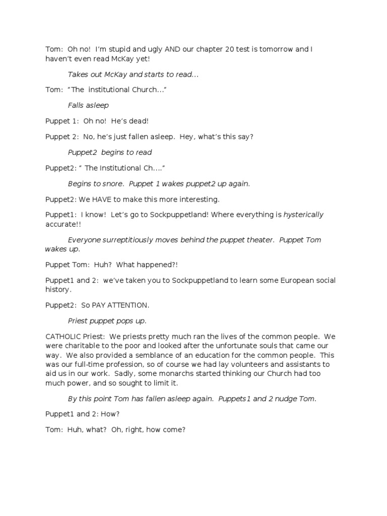 Social History Skit | PDF | John Wesley | Protestantism