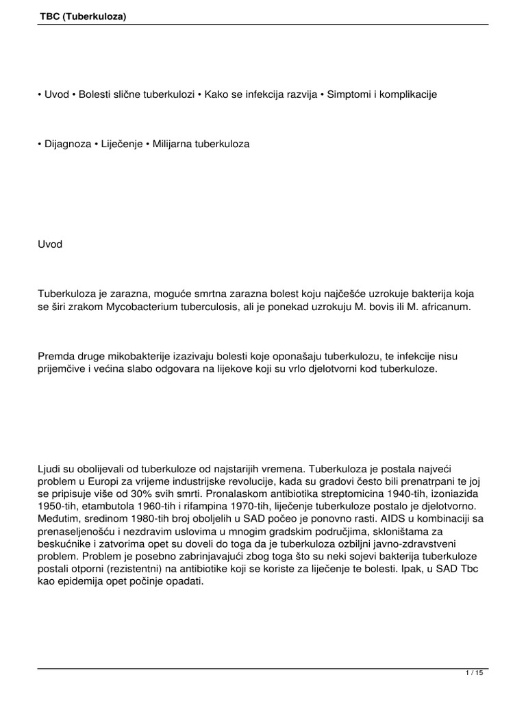 TBC Tuberkuloza PDF | PDF