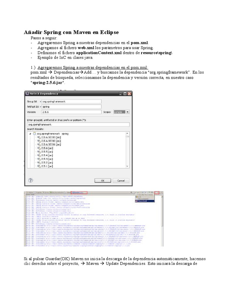 Configurar Spring Con Maven en Eclipse | PDF | Spring Framework | Software