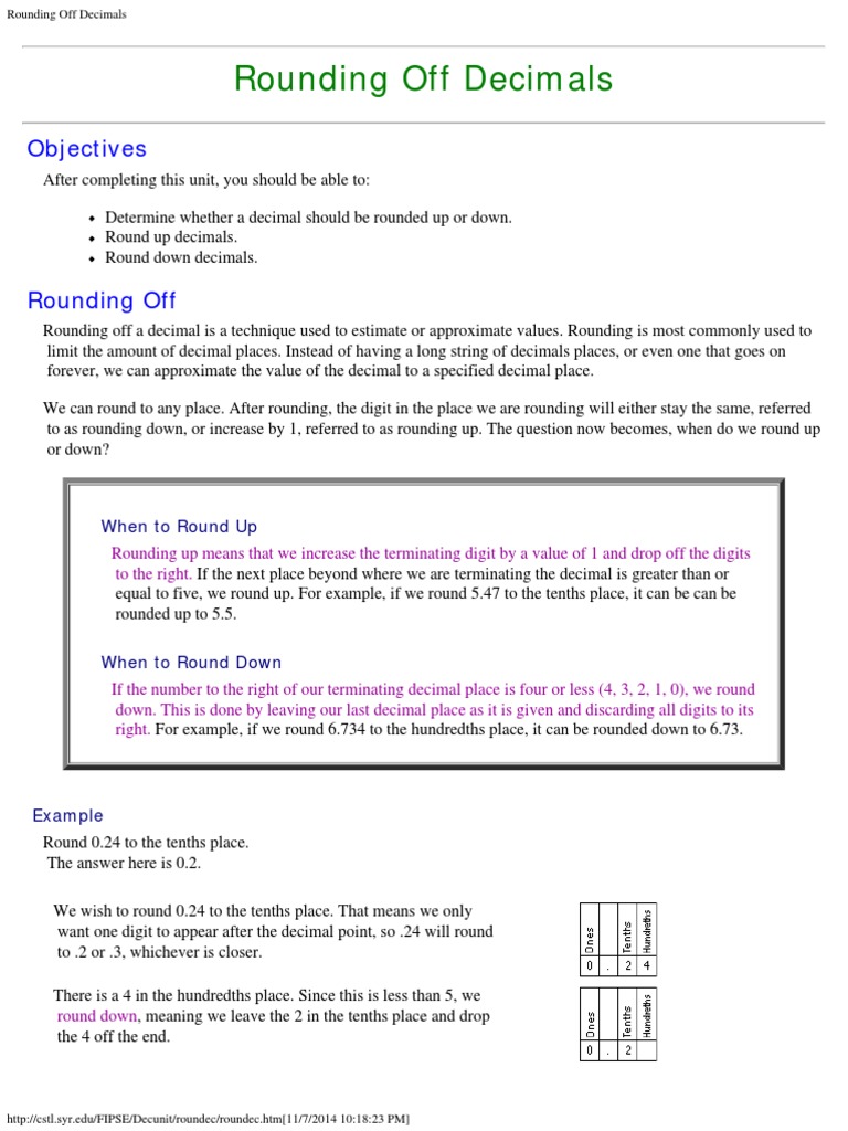 Rounding Off Decimals | Rounding | Arithmetic