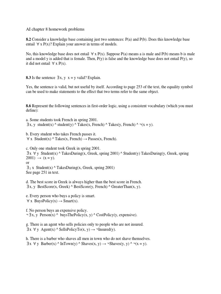 HW 8 | PDF | Logical Consequence | Semantics