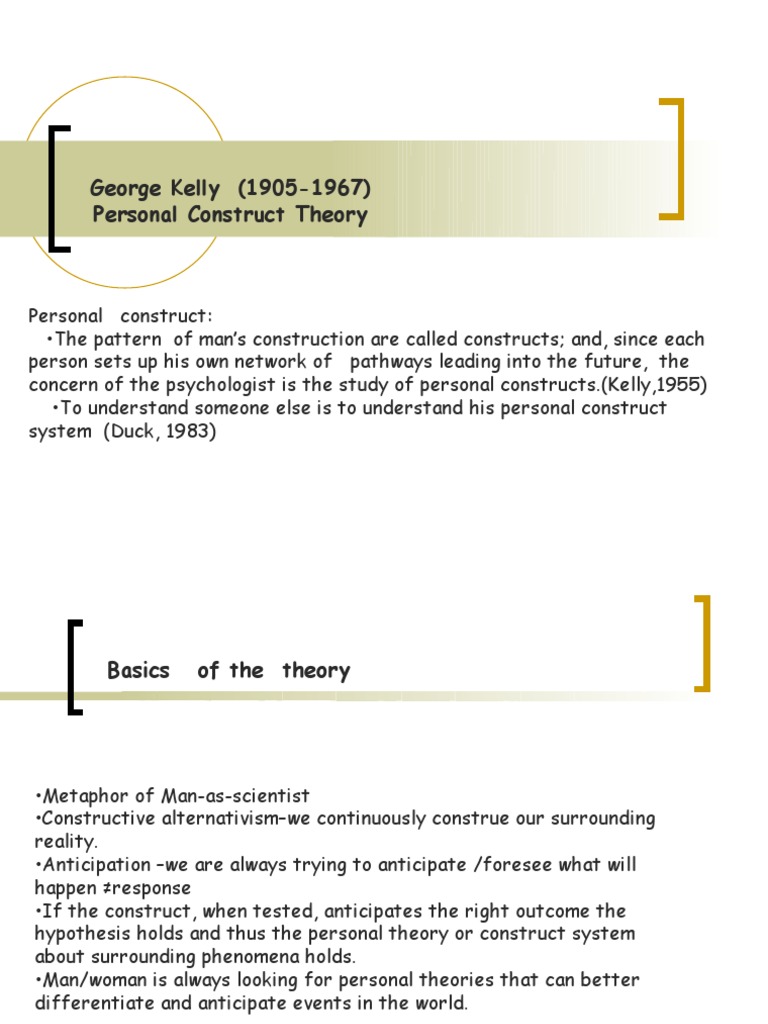 George Kelly's Personal Construct Theory | PDF | Constructivism ...