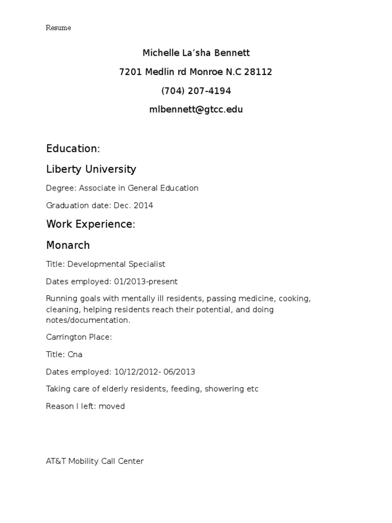 Michelle Bennett's Professional Resume | PDF | Finance & Money Management