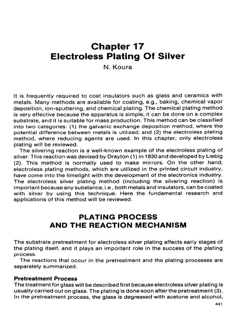 Electroless Silverplating Chapter From Electroless Plating ...