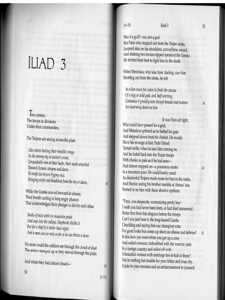 Iliad Book 3 | PDF
