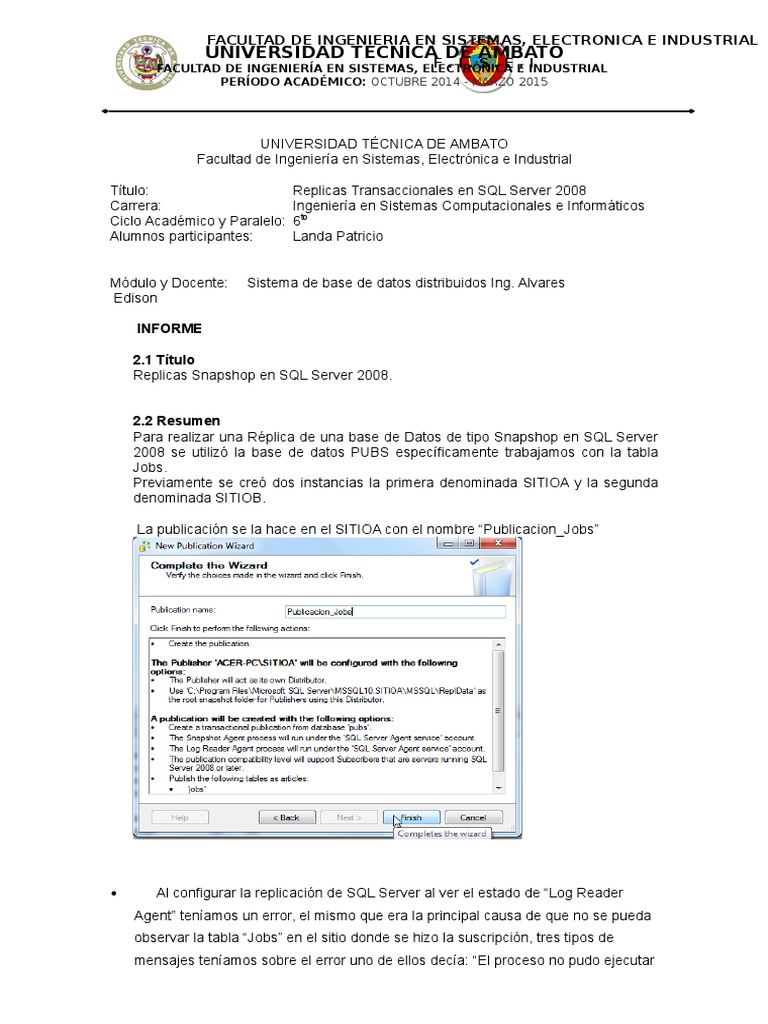Replicacion en SQL Server | PDF | Servidor SQL de Microsoft | Bases de datos