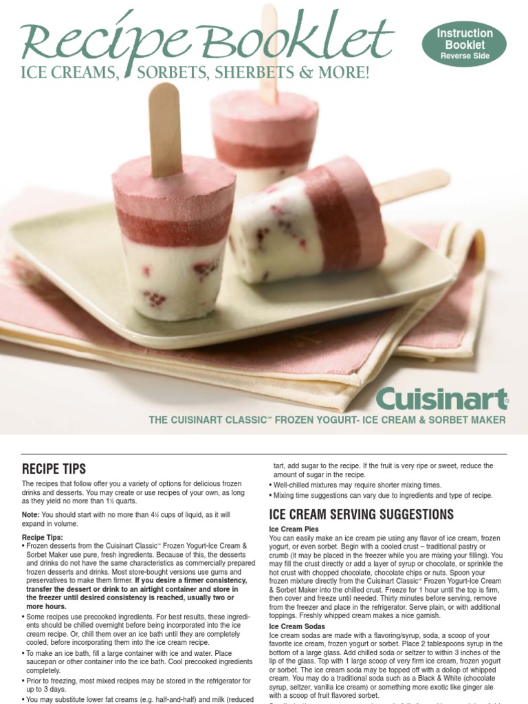 Recipe Booklet Ice Cream | PDF | Ice Cream | Desserts