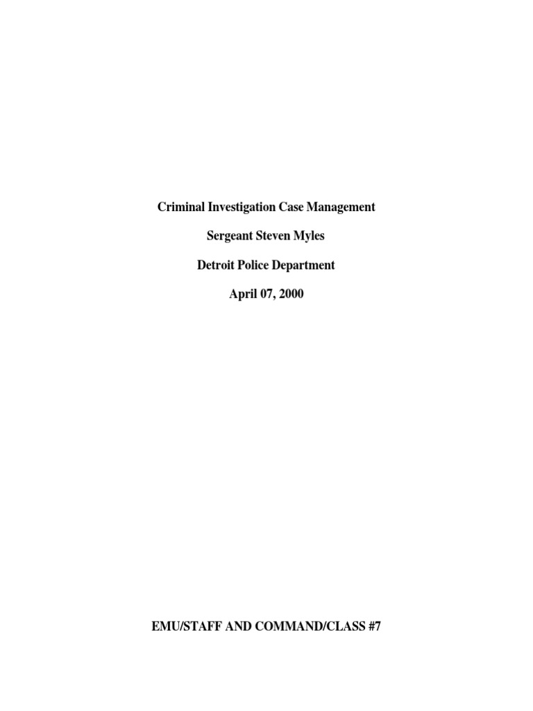Criminal Investigation Case Management | PDF | Police | Fingerprint