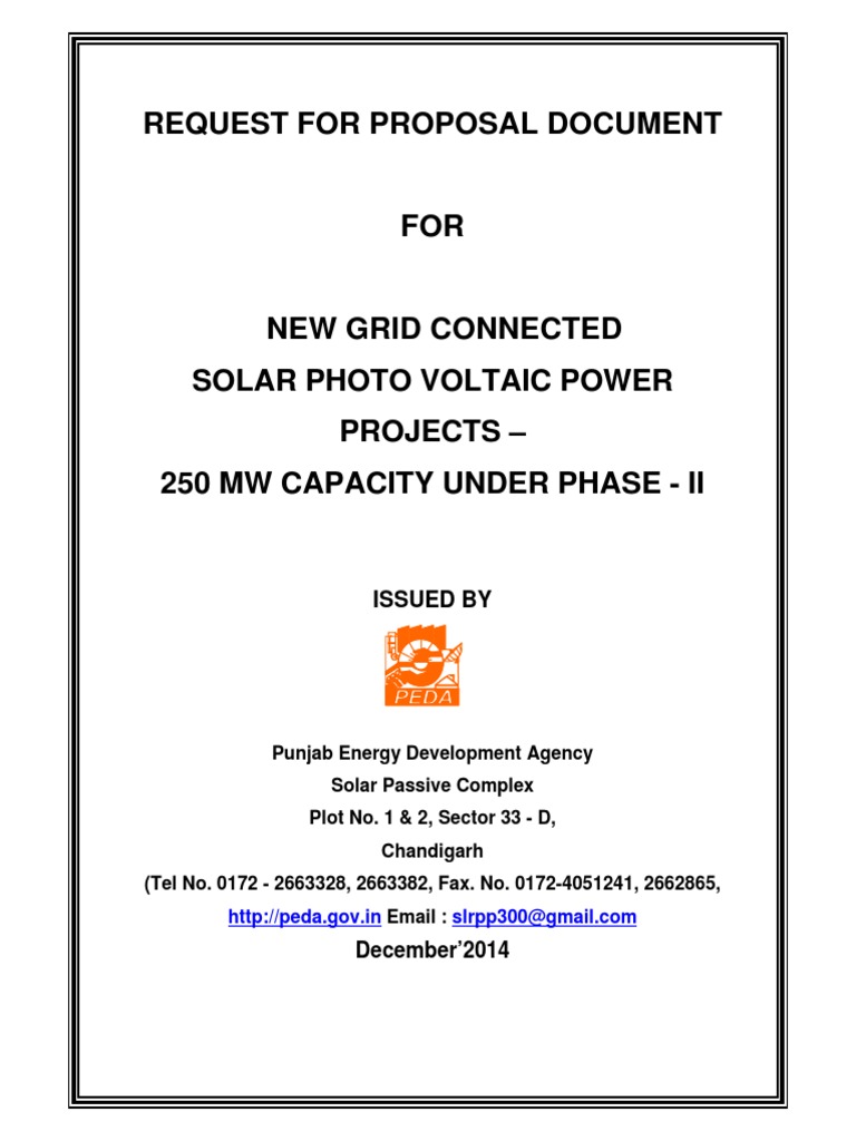 250 MW Solar Power Punjab Tender | PDF | Solar Power | Photovoltaics